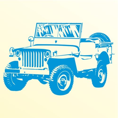 Sticker d'une Jeep vintage - DÉCORENKIT - La boutique des Stickers