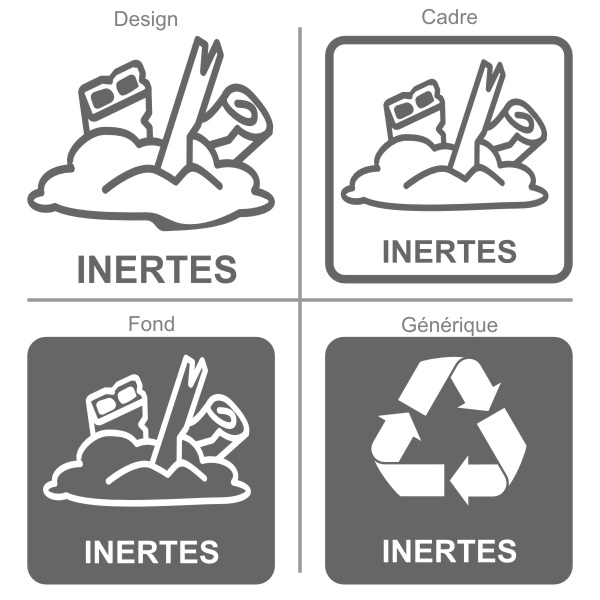 Sticker Recyclage des déchets inertes Signalétique tri sélectif ...