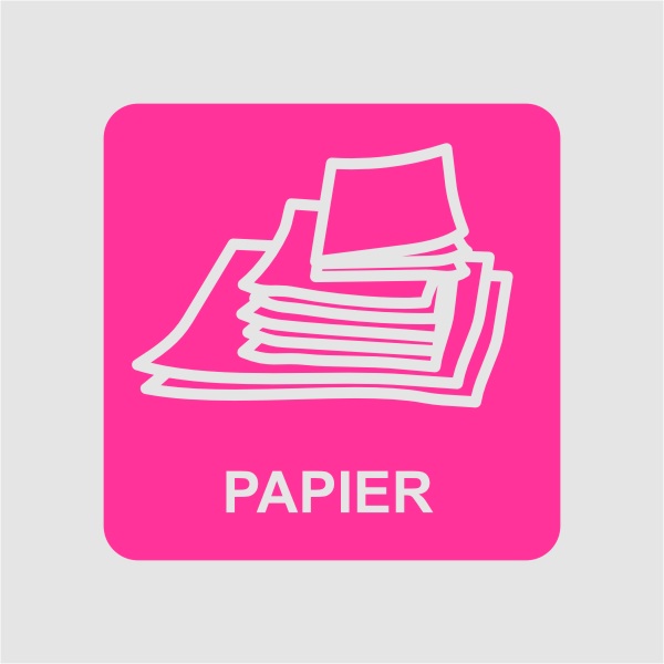 Sticker Recyclage des papiers Signalétique tri sélectif - Decorenkit ...