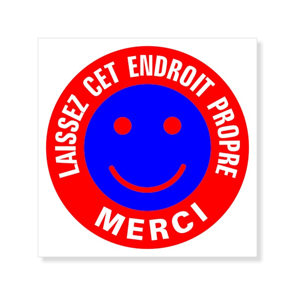 Sticker Laissez Cet Endroit Propre Signalétique Smiley Decorenkit