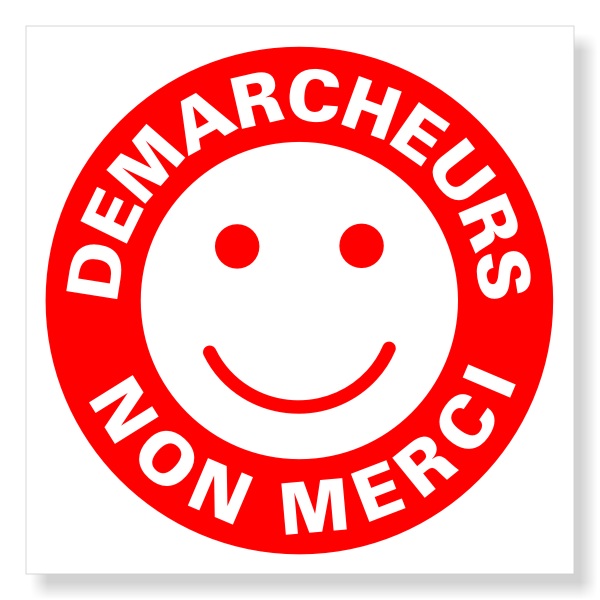Sticker Anti démarchage Modèle Non merci smiley - Decorenkit - La ...