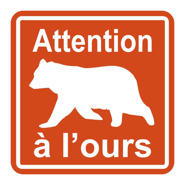 Sticker humour ou sécurité Attention à l'ours - Decorenkit - La ...