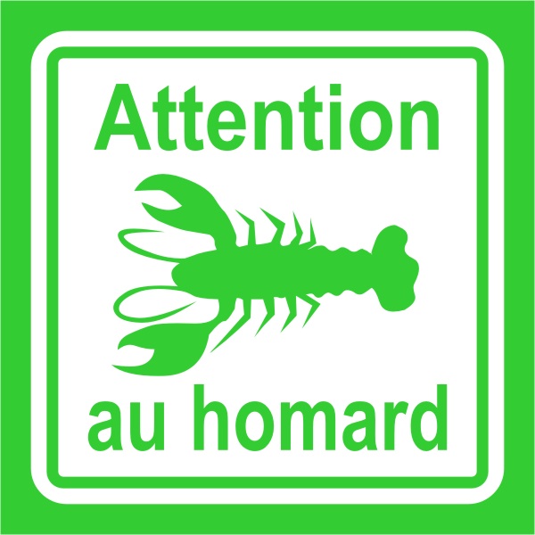 Sticker humour ou sécurité Attention au homard - Decorenkit - La ...