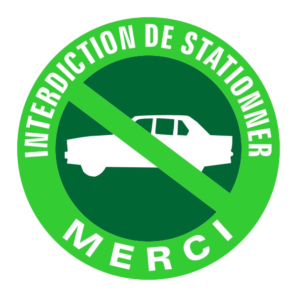 Sticker Interdiction de stationner Modèle basique avec voiture ...