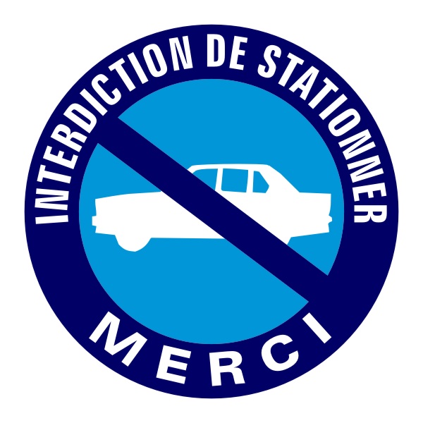 Sticker Interdiction de stationner Modèle basique avec voiture ...