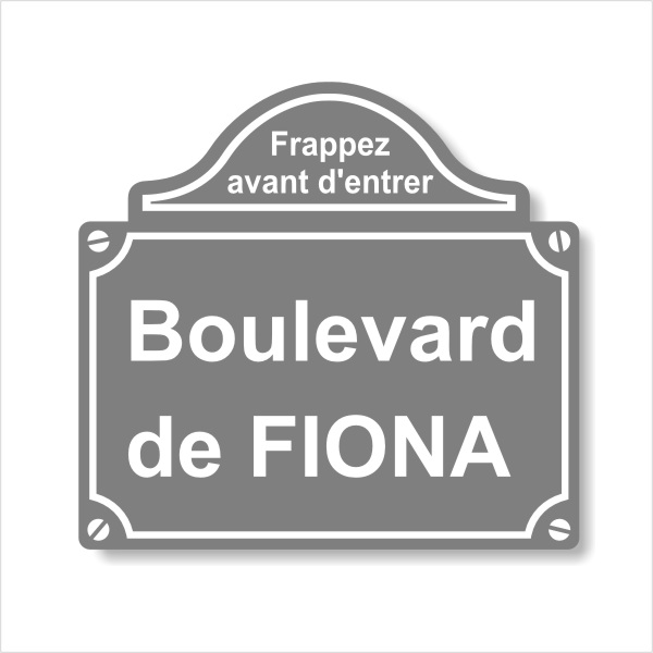 Plaque de rue personnalisée à vos couleurs - Modèle avec chapeau ...