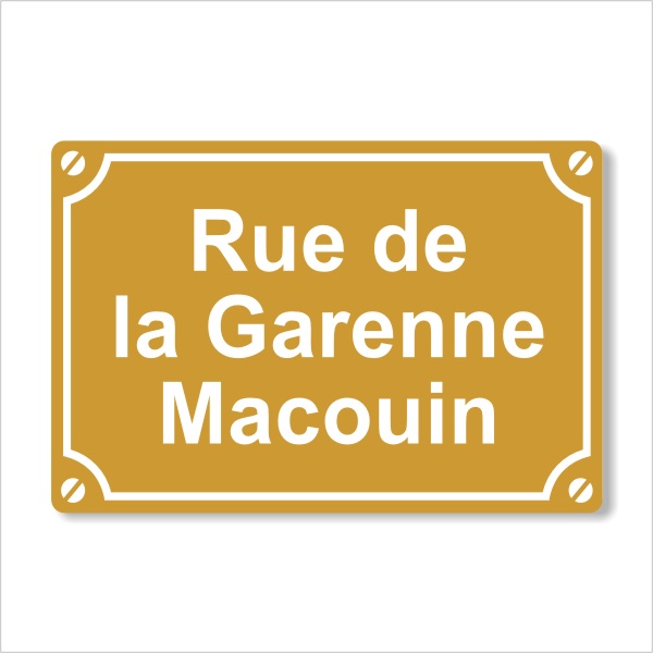 Plaque de rue personnalisée à vos couleurs - Modèle simple - Decorenkit ...