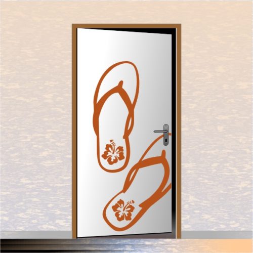 Sticker décoration surf Tongs et fleurs - Decorenkit - La boutique des ...