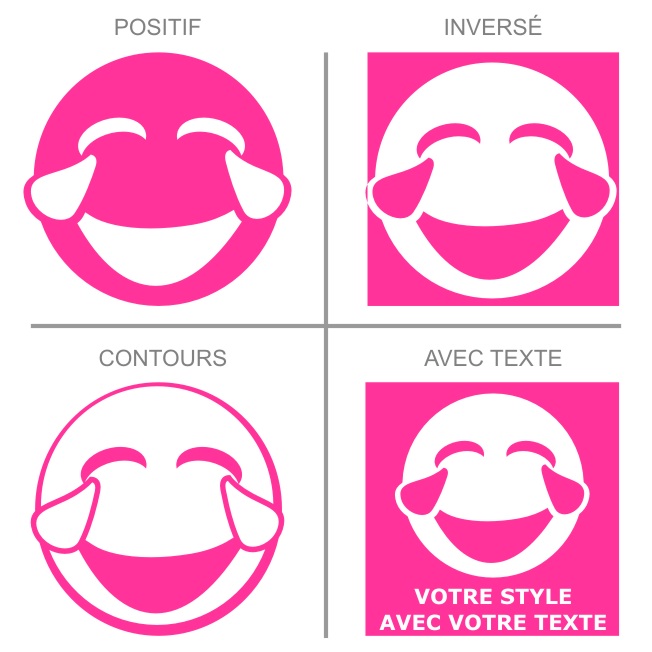 Smiley mort de rire sticker adhésif pour les rigolos - Decorenkit - La ...