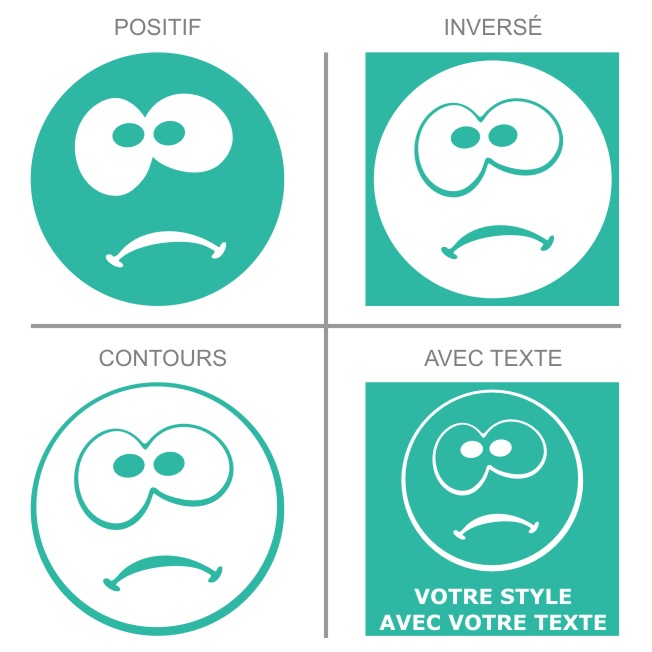 Smiley pas contents sticker adhésif pour les gens pas contents ...