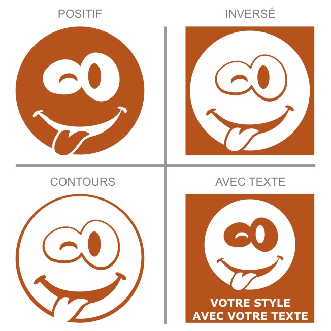 Smiley taquin sticker adhésif pour les gens poil à gratter - Decorenkit ...