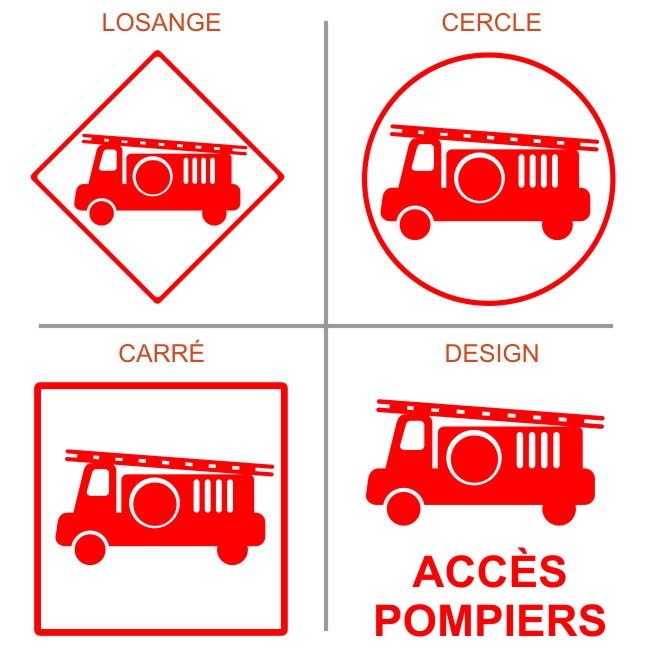 Sticker ou panneau Signalétique sécurité accès pompiers